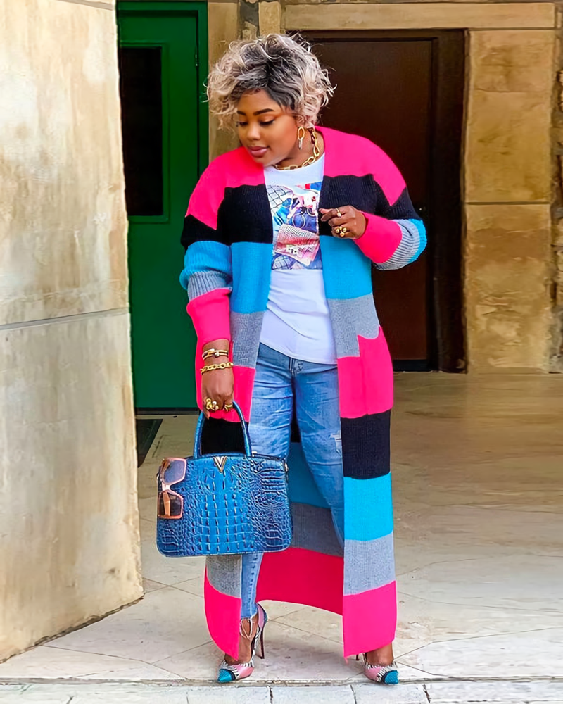 COLOR BLOCK Cardigan – Sassy2