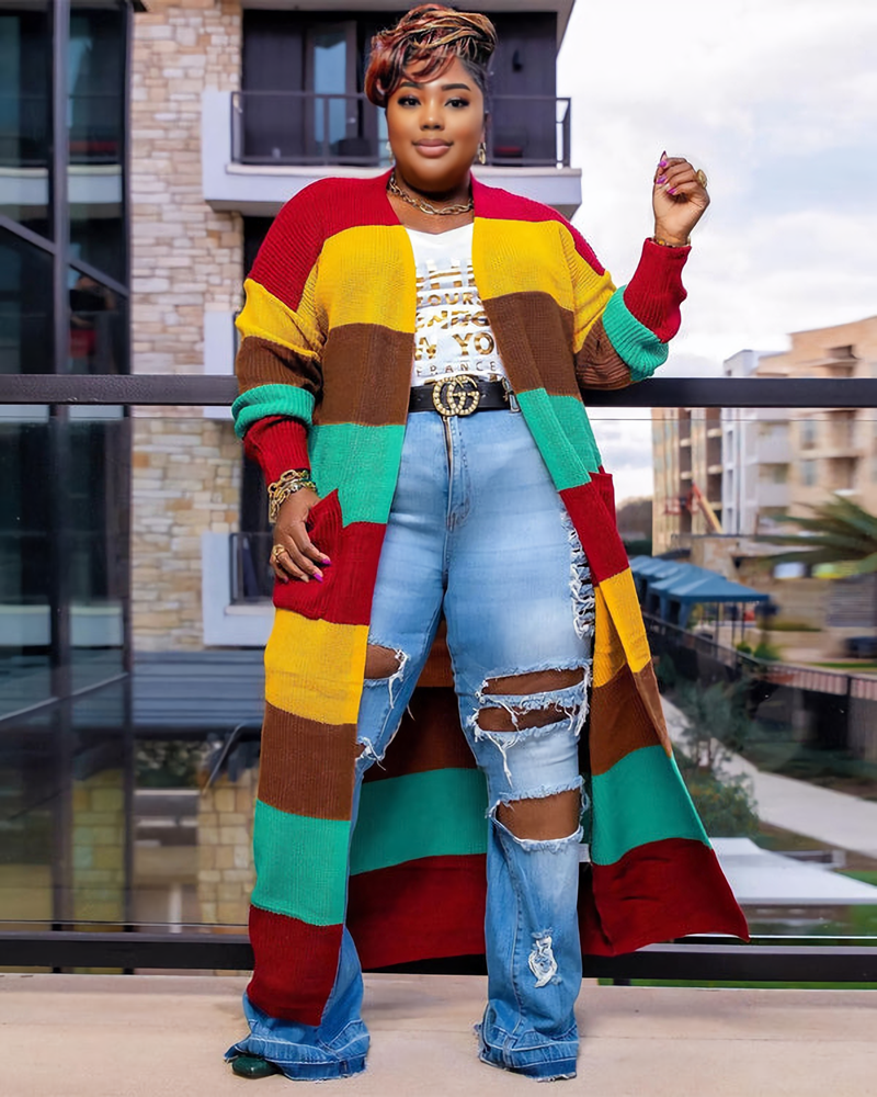 COLOR BLOCK Cardigan – Sassy2