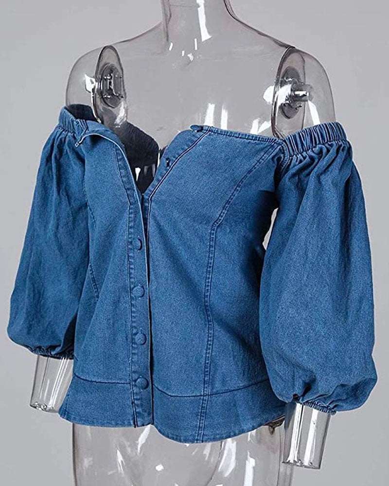 off the shoulder denim top – Sassy2