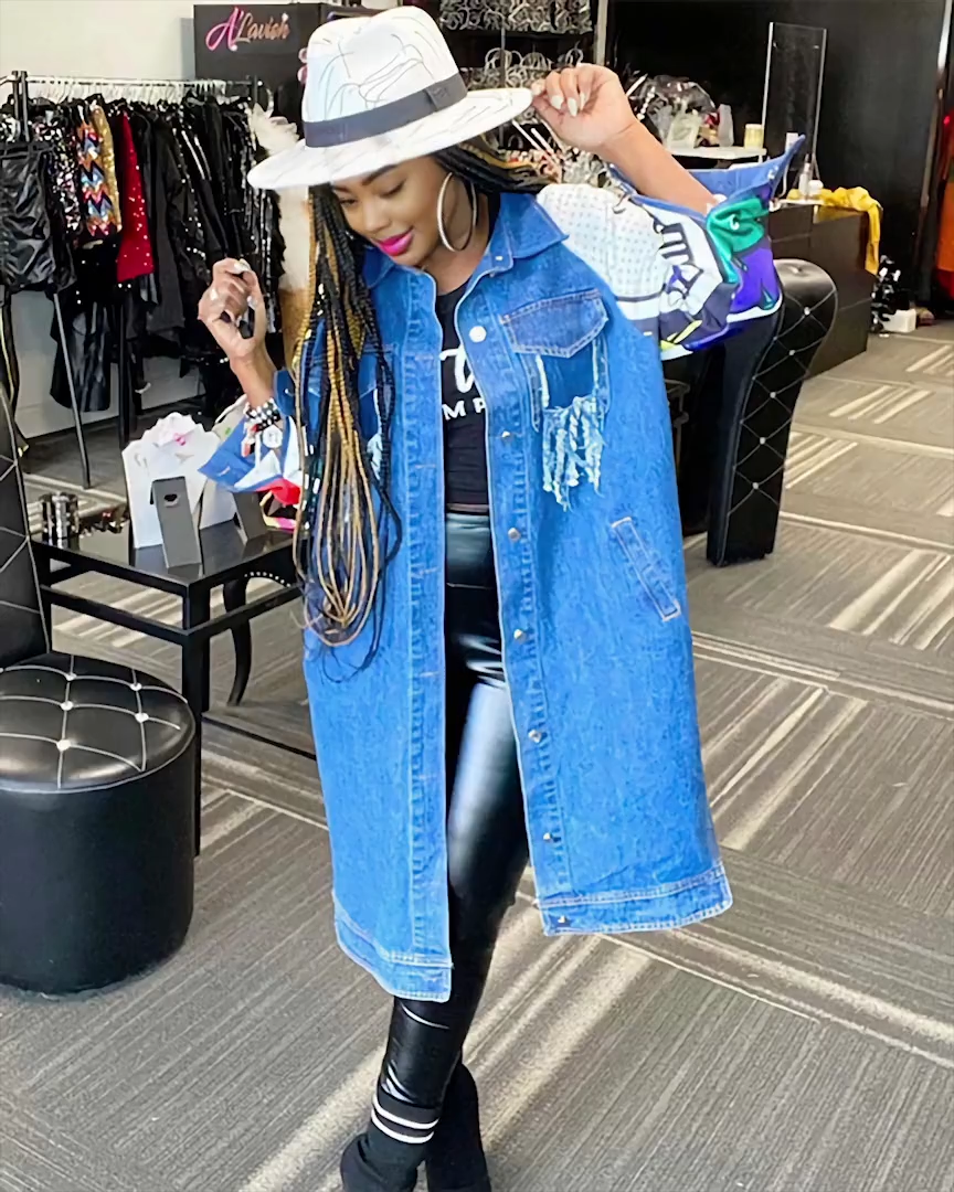 Oversized Denim Comic Jacket – Sassy2