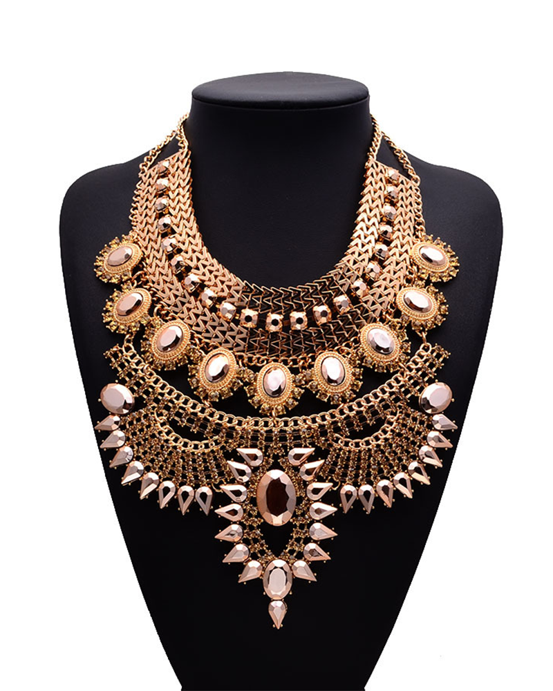 Floral Jeweled Choker Necklace – Sassy2